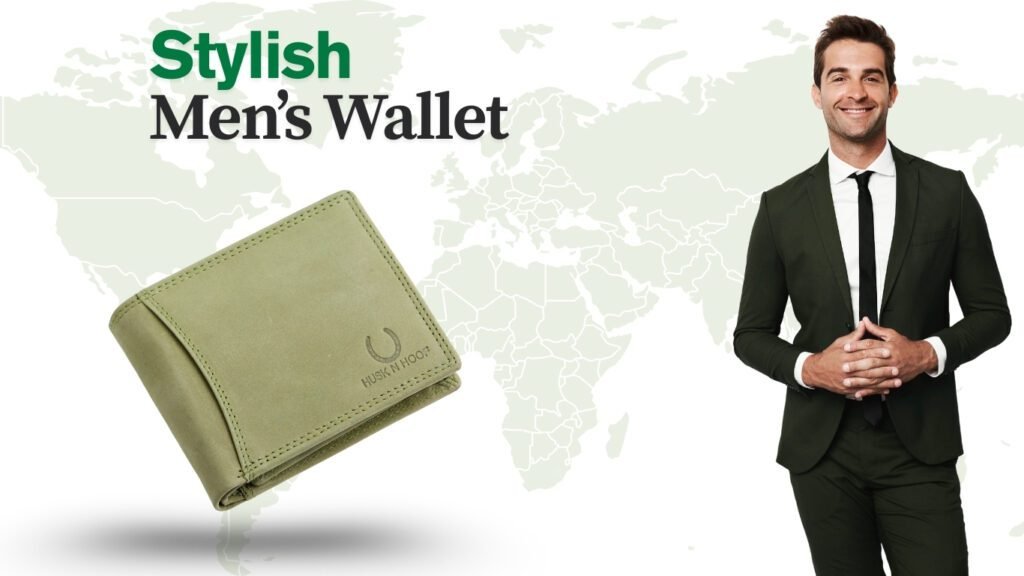 Green Leather Wallet Mens – Minimalist RFID Luxury Wallet